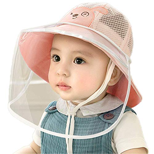 T-Models Baby Hat Compatible with Detachable Cover, Infant Protective Hats Fisherman Cap Skin-Friendly (Pink, 44yards (0-6 Month))