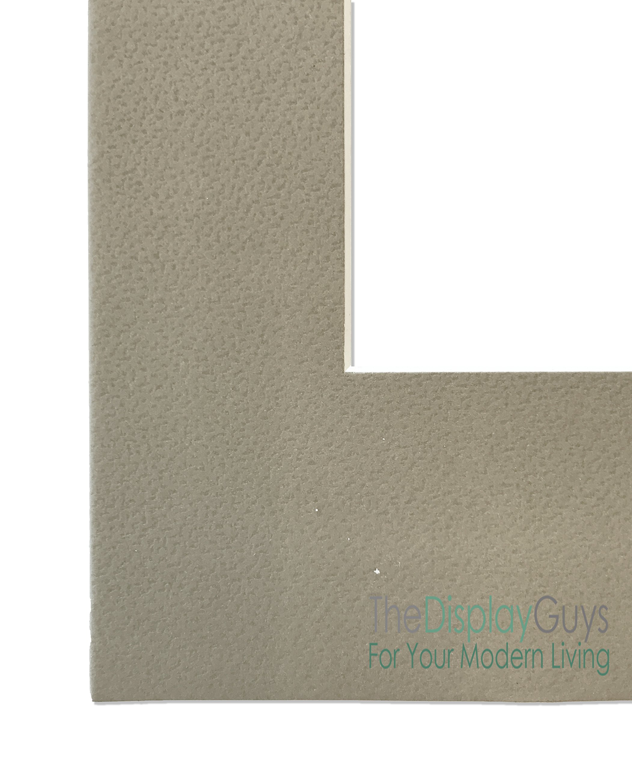 The Display Guys 16x20 Pack of 25 Textured Gray Picture Photo Matting Mat Boards + Backing Boards + Clear Plastic Bags Complete Set