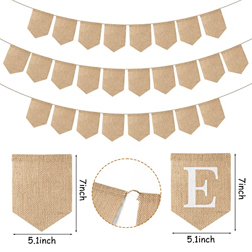 WATINC 26pcs DIY Burlap Banner with 26 Letter Stencil Kit, DIY Alphabet Banners Name Sign Burlap Flags Garland Handwriting Bunting for Party Decoration Wedding Birthday Wall Home Decor Supplies
