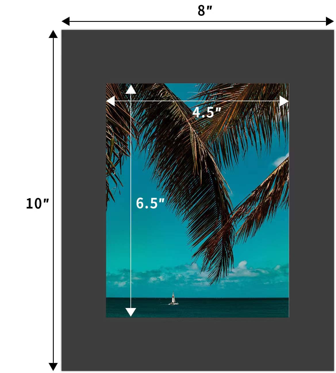 skyDrama 8x10 Black Picture Mats with Core Bevel Cut Frame Mattes for 5x7 Pictures- Pack of 10