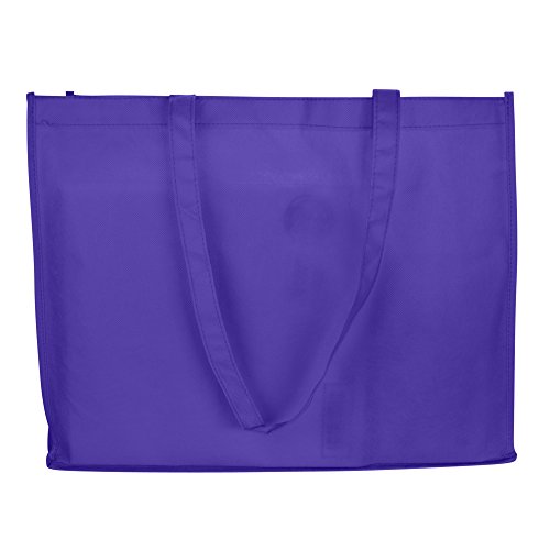 DALIX 20" Extra Large Reuseable Eco-Friendly Recycled Material Tote Bag in Purple