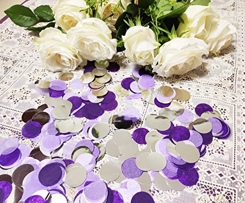 Purple Silver Confetti/Purple Centerpiece Table Party Decorations Purple Birthday Party Decorations Table/Purple Engagement Party Decorations, Purple Baby Shower Decorations, Purple Silver Wedding