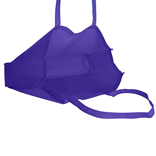 DALIX 20" Extra Large Reuseable Eco-Friendly Recycled Material Tote Bag in Purple