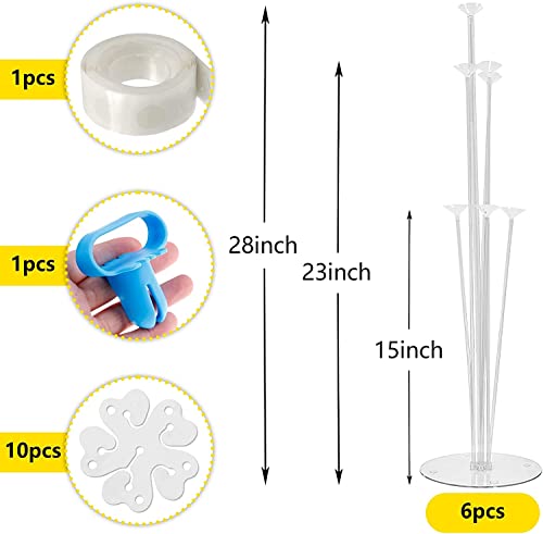 Balloon Stand, Balloon Stand Kit 28Inch Height, Table Balloon Stand 4 Set, for Wedding, Birthday, Baby Shower, Christmas, Parties Decoration (Not Include Balloons)