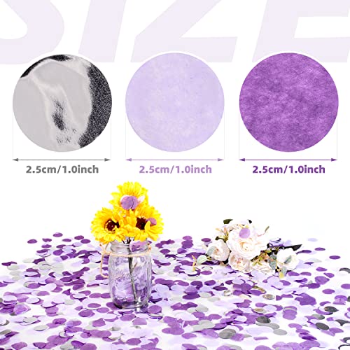 Purple Silver Confetti/Purple Centerpiece Table Party Decorations Purple Birthday Party Decorations Table/Purple Engagement Party Decorations, Purple Baby Shower Decorations, Purple Silver Wedding