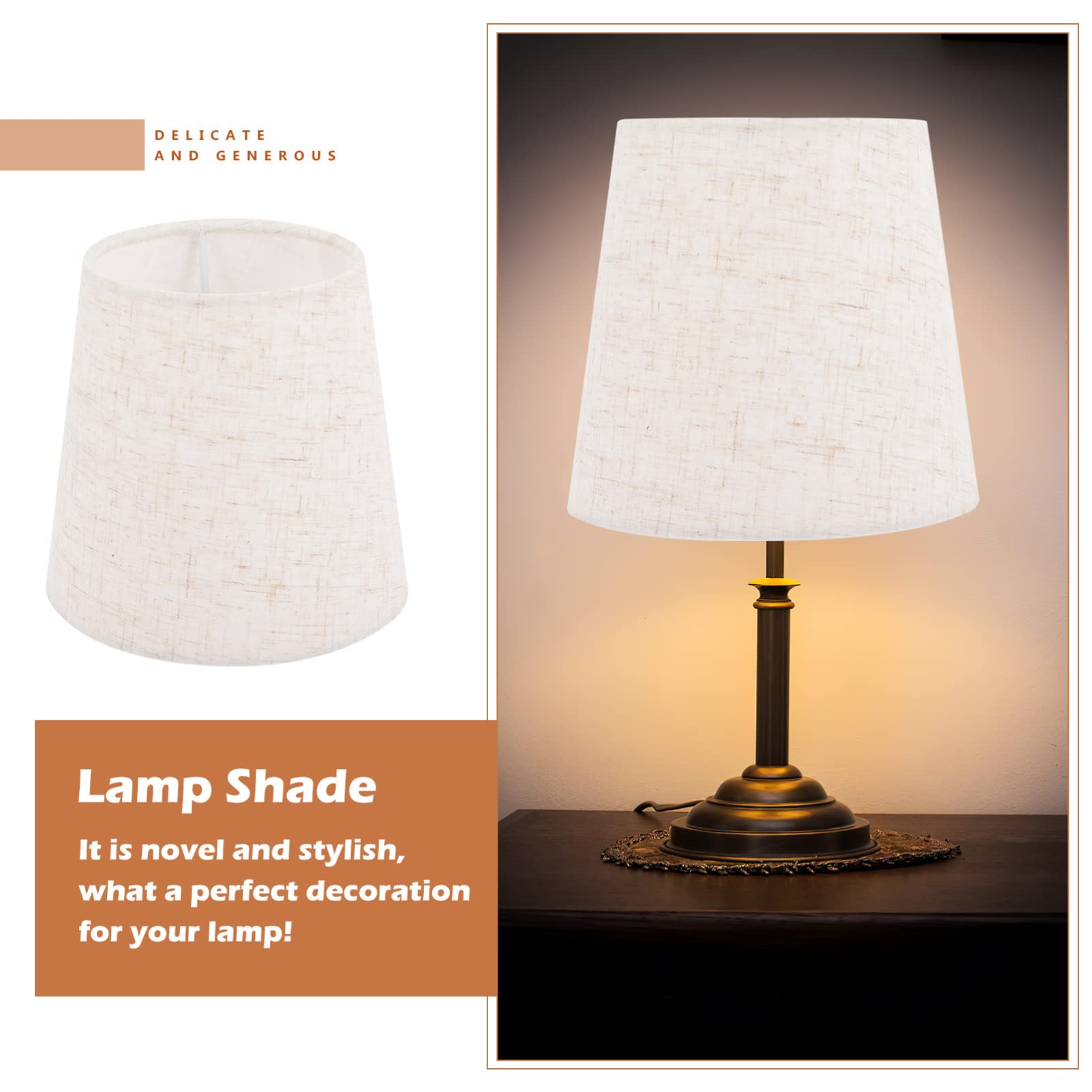 OSALADI Lamp Shades Drum Lamp Shade Cloth Lamp Shade Clip On Bulb Light Cover E14 Decorative Chandelier Protector Table Light Shell Cover Lamp Shade for Floor Table Wall Lamp Small Lamp Shades