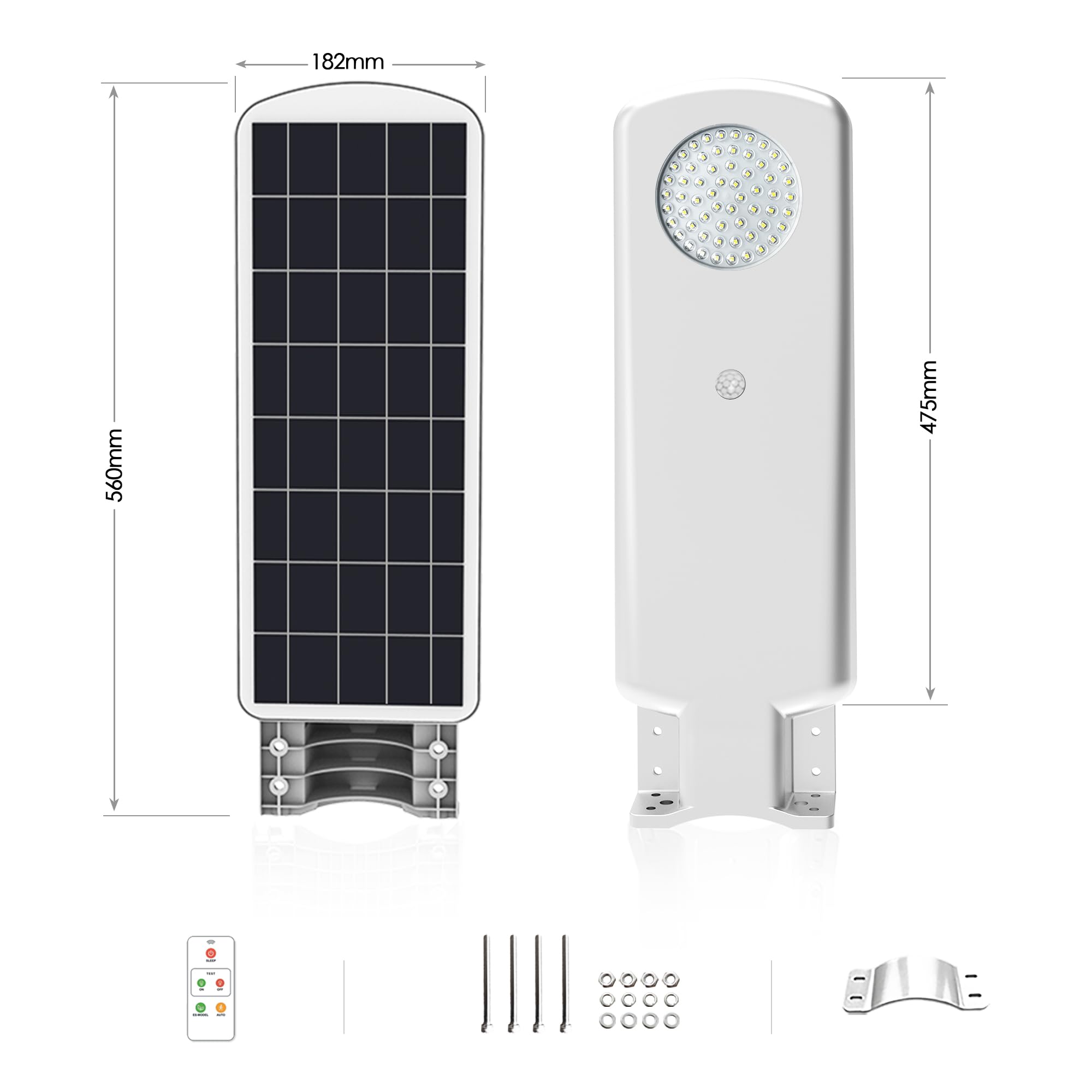 SMARTCITYNOMO Solar Street Lights Outdoor Waterproof - Dusk to Dawn Outdoor Yard Lighting with Motion Sensor, Remote Control, 6500K Daylight 2500lm, Area Flood Light for Parking Lot, Driveway