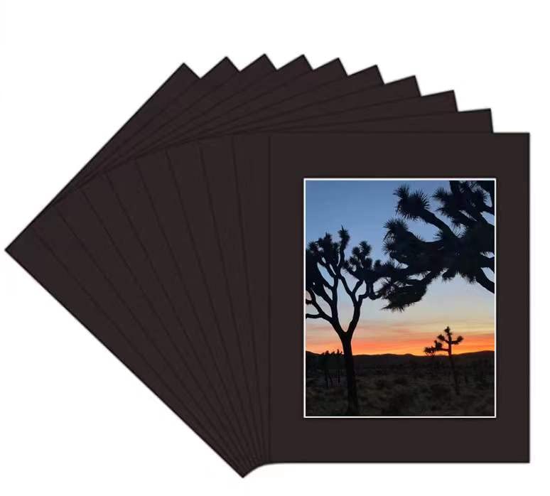 skyDrama 8x10 Black Picture Mats with Core Bevel Cut Frame Mattes for 5x7 Pictures- Pack of 10
