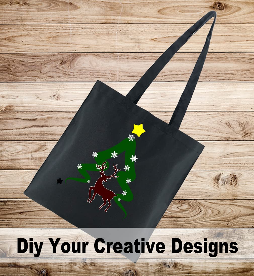 HOLYLUCK Reusable Grocery Bags,Heavy Duty Foldable Shopping Tote Bag (5 T black)