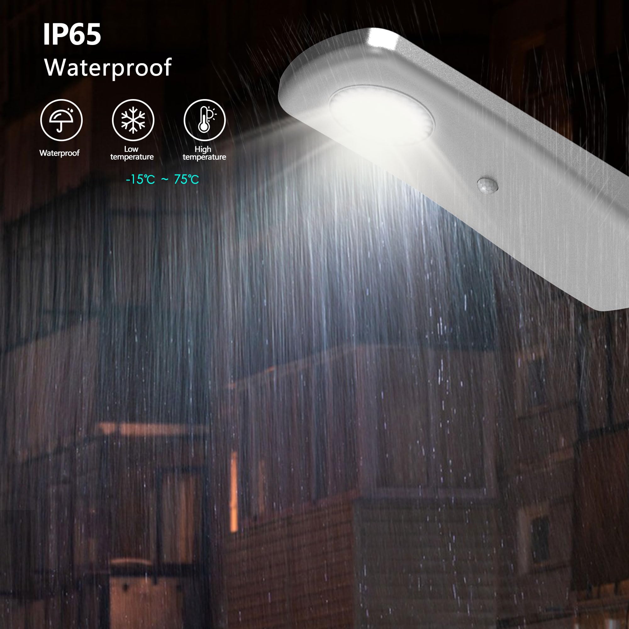 SMARTCITYNOMO Solar Street Lights Outdoor Waterproof - Dusk to Dawn Outdoor Yard Lighting with Motion Sensor, Remote Control, 6500K Daylight 2500lm, Area Flood Light for Parking Lot, Driveway