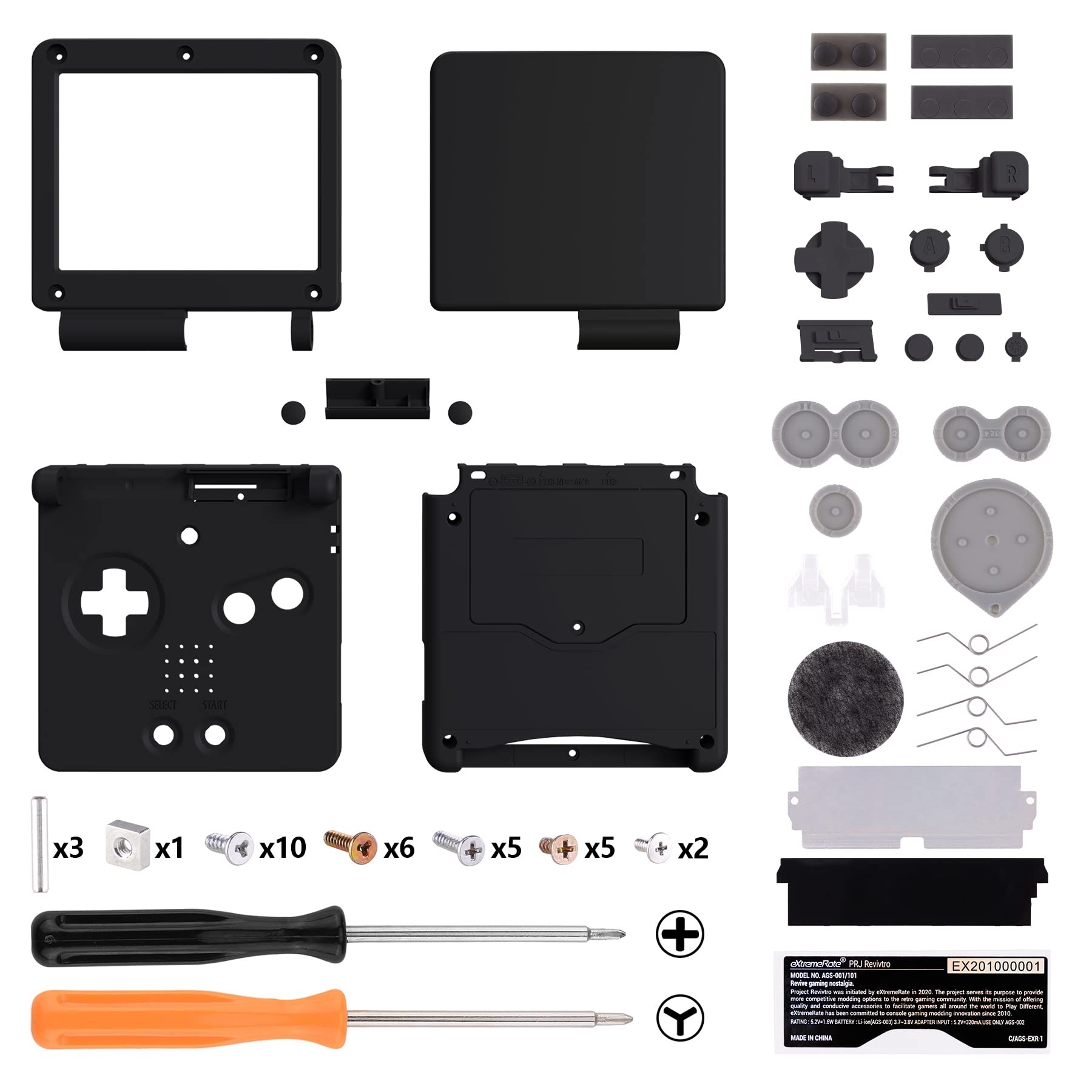 IPS Ready Upgraded eXtremeRate Black Soft Touch Custom Replacement Housing Shell for Gameboy Advance SP GBA SP – Compatible with Both IPS & Standard LCD – Console & Screen NOT Included