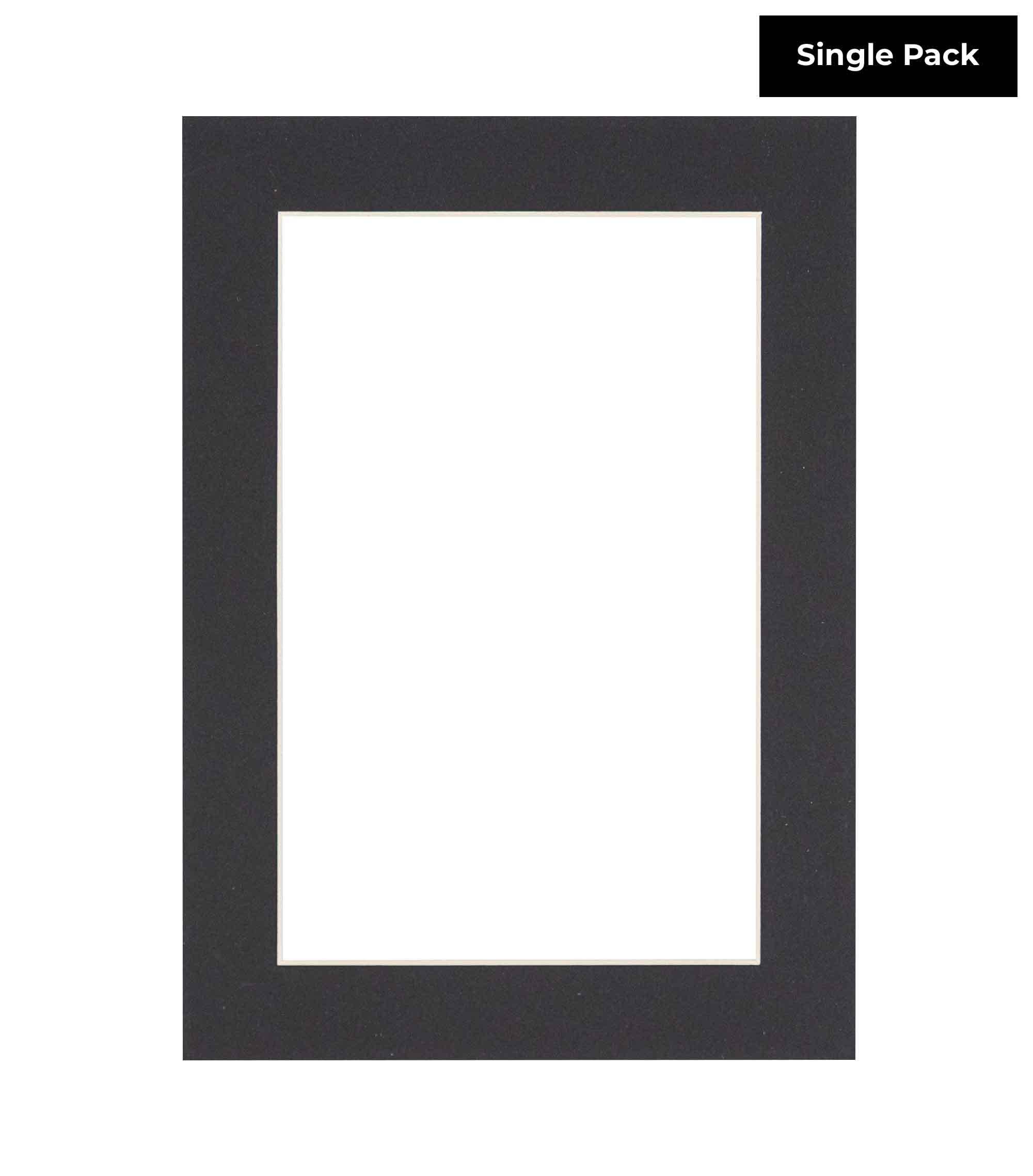 14x18 Mat Bevel Cut for 12x16 Photos - Acid Free Black Precut Matboard - for Pictures, Photos, Framing - 4-ply Thickness
