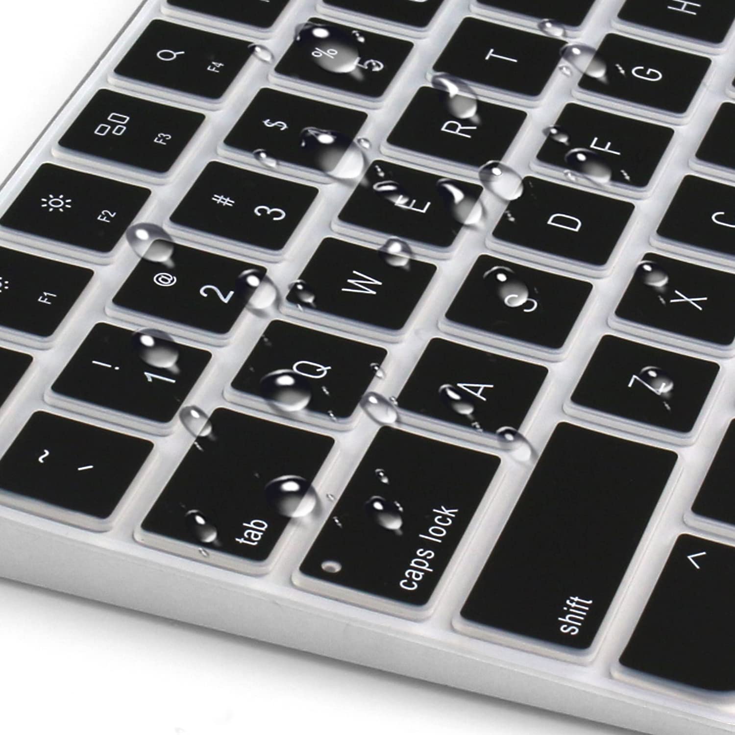ProElife Ultra Thin Silicone Keyboard Cover Skin for 2023-2021 Magic Keyboard with Touch ID and Numeric Keypad Model-A2520 U.S Enter Protector (3 Keys ON The Left of The Space BAR) (Black)
