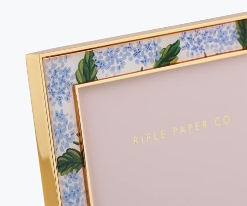 RIFLE PAPER CO. Hydrangea 4x6 Picture Frame For Special Photos With Friends And Family, Stylized Pattern Single Photo Frame For Desks, Cabinets, And Nightstands