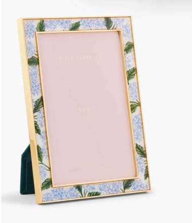 RIFLE PAPER CO. Hydrangea 4x6 Picture Frame For Special Photos With Friends And Family, Stylized Pattern Single Photo Frame For Desks, Cabinets, And Nightstands