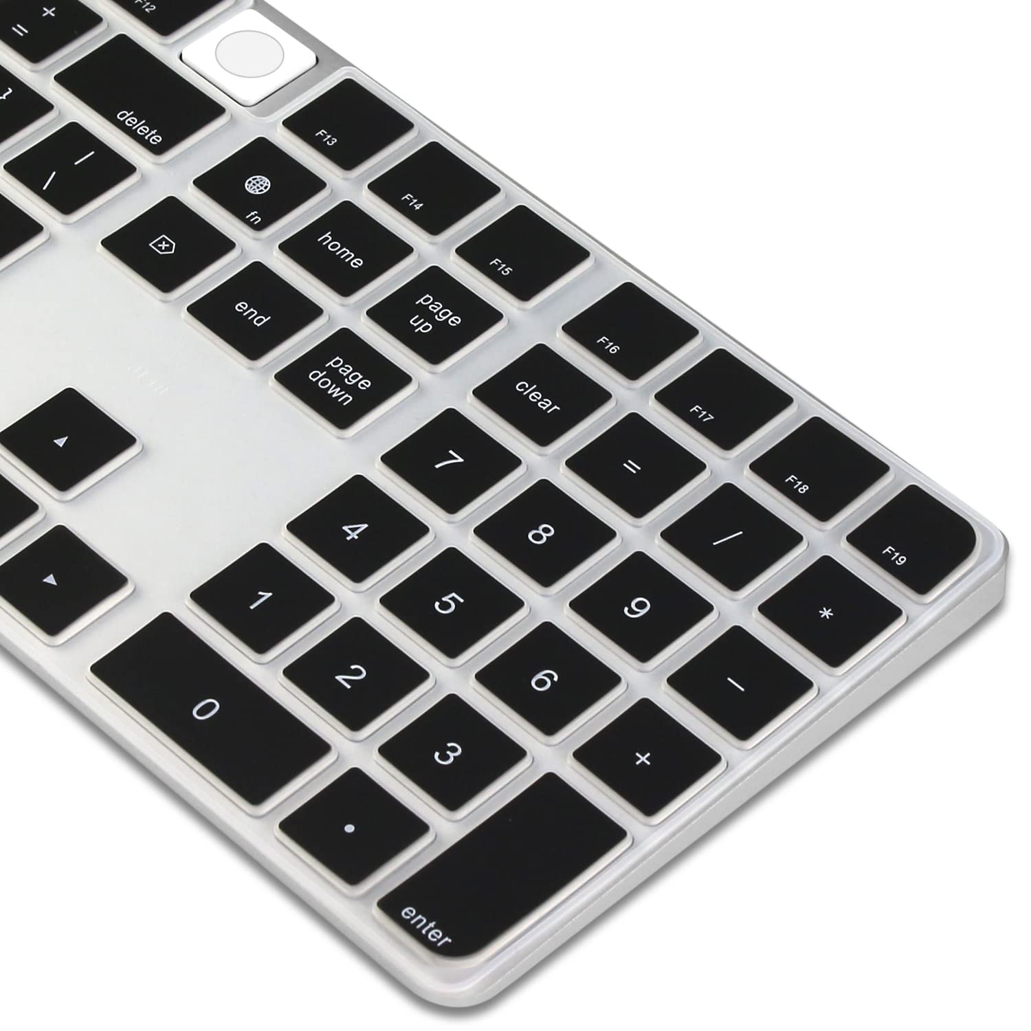 ProElife Ultra Thin Silicone Keyboard Cover Skin for 2023-2021 Magic Keyboard with Touch ID and Numeric Keypad Model-A2520 U.S Enter Protector (3 Keys ON The Left of The Space BAR) (Black)