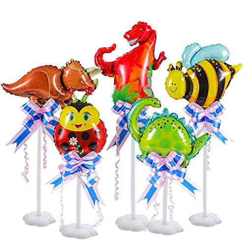 Set of 10 Balloon Stick Stand Table Balloon Stand Kit Reusable Balloon Column Holder with Balloon Pole Desktop Stand Base Support Holder for Wedding Birthday Party Supplies (White)
