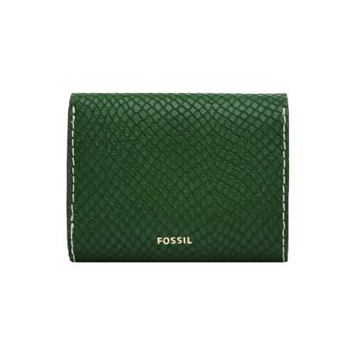 Fossil Women's Heritage Leather Wallet Trifold, Green Python (Model: SL8285310)