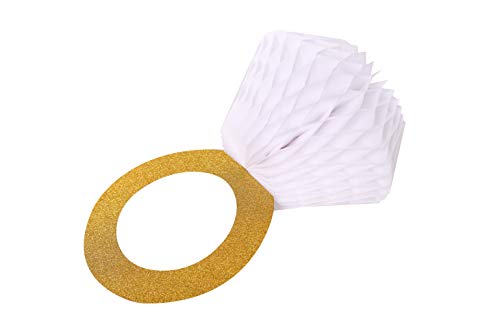 Bachelorette Party Decoration Set|Gold Glitter Engaged Banner|Honeycomb Diamond Ring Hanging Decorations(3pcs)|Wedding and Bridal Shower Decoration