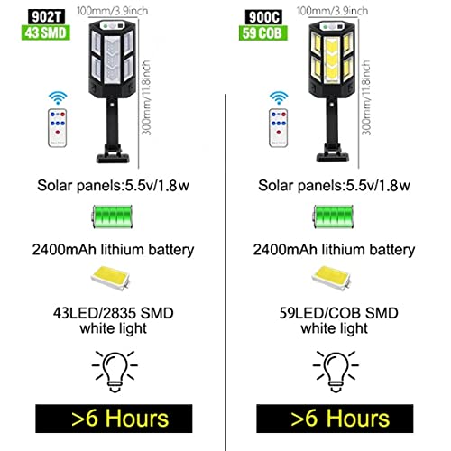 LED Outdoor Solar Street Light,with Remote Control & PIR Motion Sensor,Dusk to Dawn Security LED Street Light Solar for Square, Yard, Garden,Basketball Court,B