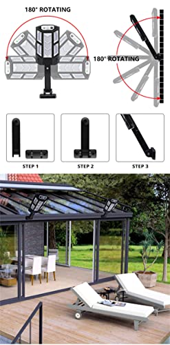 LED Outdoor Solar Street Light,with Remote Control & PIR Motion Sensor,Dusk to Dawn Security LED Street Light Solar for Square, Yard, Garden,Basketball Court,B
