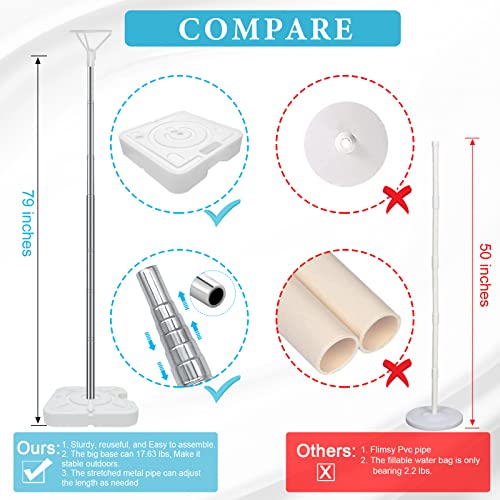 Balloon Column Stand Kit Set of 2 for Floor, SOFTTIME Balloon Tower Kit with Heavy Base, Adjustable 78"Balloon Pillar Kit with Metal Pole for Birthday, Wedding, Baby Shower, Party Decorationā¦