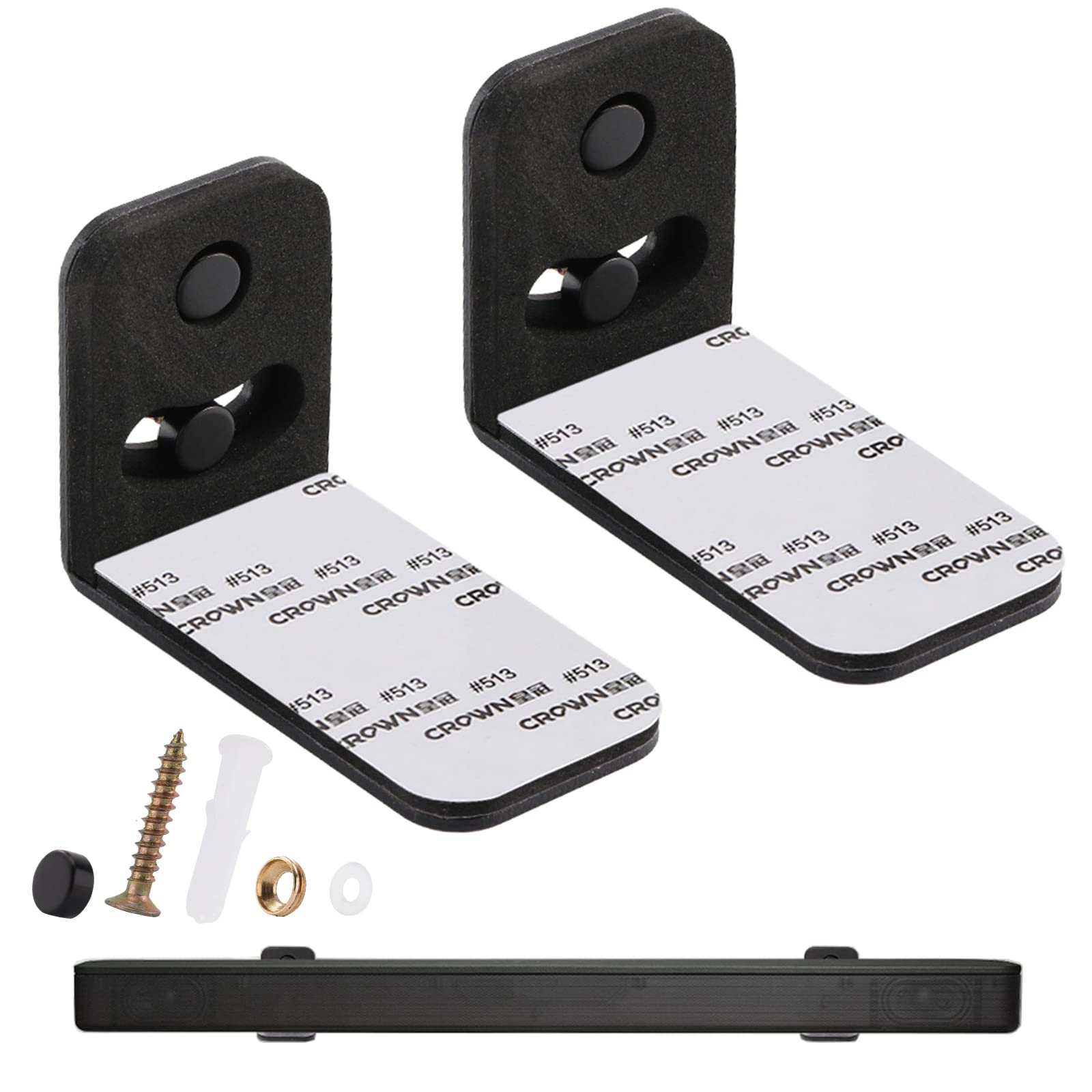 WISDING Universal Soundbar Mount Bracket Floating Wall Shelf for Samsung,JBL,Sony, LG,Bose,Roku,Polk Audio,Vizio,Roku,Onn & Other Brands Soundbar Mount Bracket, Sound Bar Wall Mount Shelf Under TV