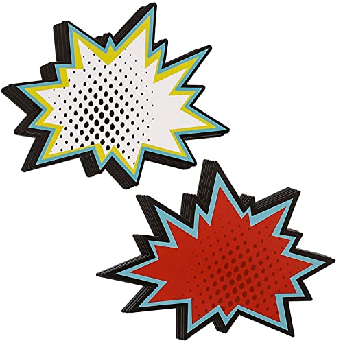 60 Pack Superhero Bulletin Board Decorations for Classroom Decor, Comic Book Bubble Cutouts (5x7 in)