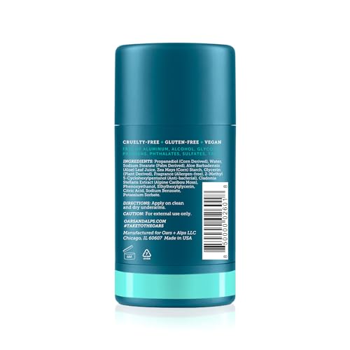 Oars + Alps Aluminum Free Deodorant for Men and Women, Dermatologist Tested and for Sensitive Skin, Travel Size, Deep Sea Glacier, 3 Pack, 2.6 Oz Each