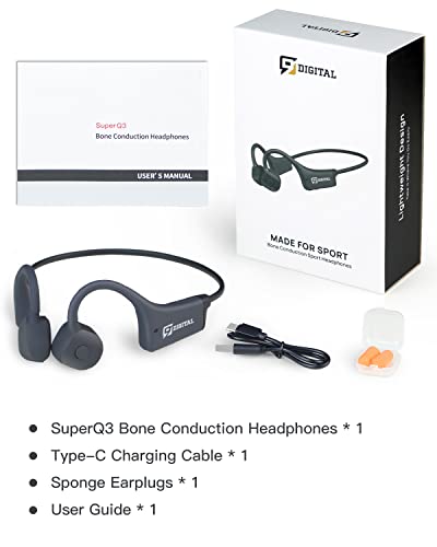 9 DIGITAL Bone Conduction Headphones Bluetooth, Built-in Qualcomm 3024 Chip, Wireless Open Ear Headphones with Mic, IP67 Sport Waterproof Earbuds,Sweatproof Headset for Workouts,Running, Cycling, Gym