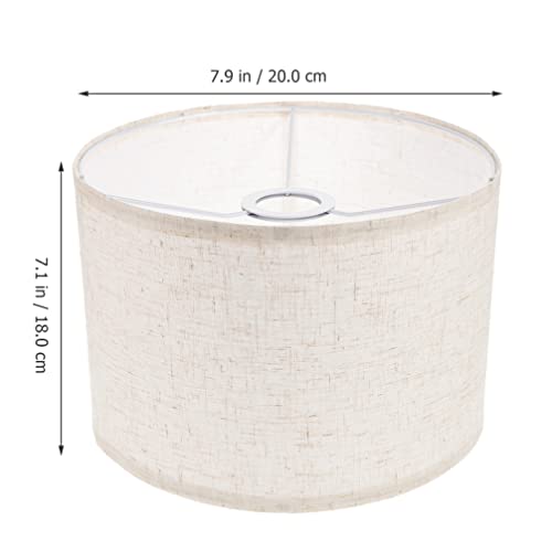 BESPORTBLE Lamp Shades, Small Lampshades 7.9 Top, Drum Lampshades, Natural White Linen Lampshades Hand Crafted Shades Replacement for Table Lamp, Floor Lamp