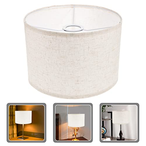BESPORTBLE Lamp Shades, Small Lampshades 7.9 Top, Drum Lampshades, Natural White Linen Lampshades Hand Crafted Shades Replacement for Table Lamp, Floor Lamp