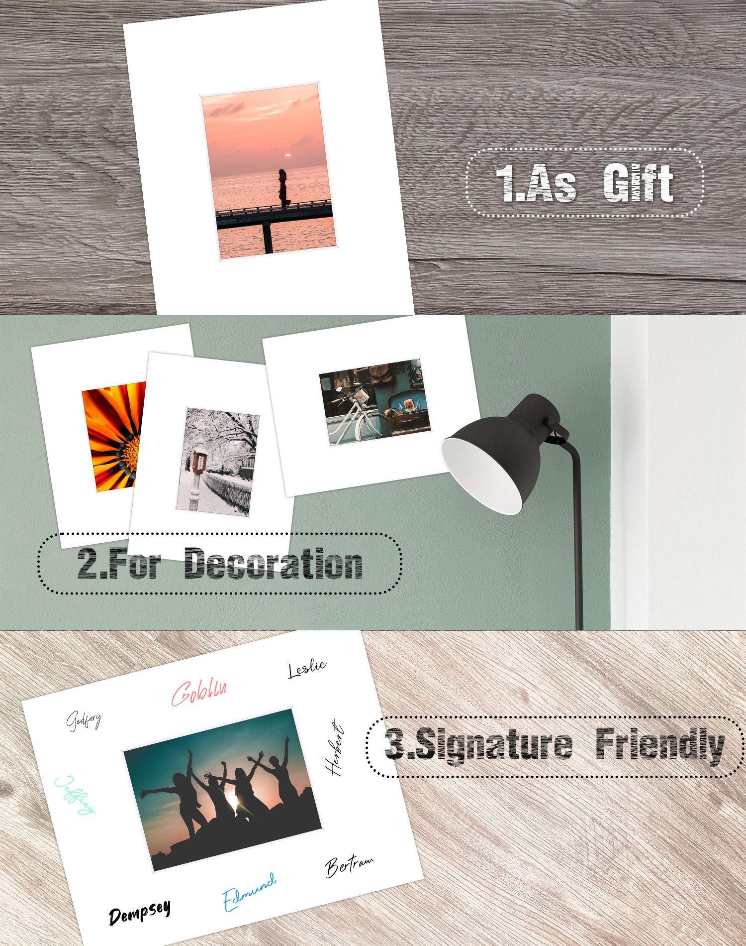 10 11x14 8-ply White Picture Mats for 5x7 Photo Picture