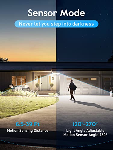 Brightown Motion Sensor Outdoor Lights with Remote, 40W 4500LM Dusk to Dawn Security Lights 3 Mode Adjustable, 3000K-6500K White Warm Colour Adjustment, IP65 Waterproof Flood Light for Home