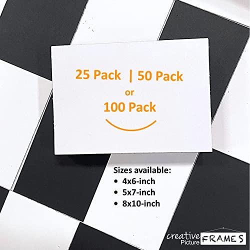 Creative Picture Frames 5x7-inch Black Board with White Back Face Acid Free 4-ply Mat Backer Board (Pack of 25)