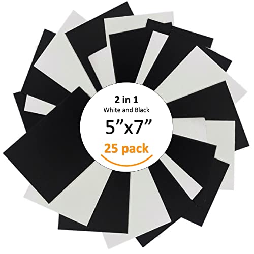 Creative Picture Frames 5x7-inch Black Board with White Back Face Acid Free 4-ply Mat Backer Board (Pack of 25)