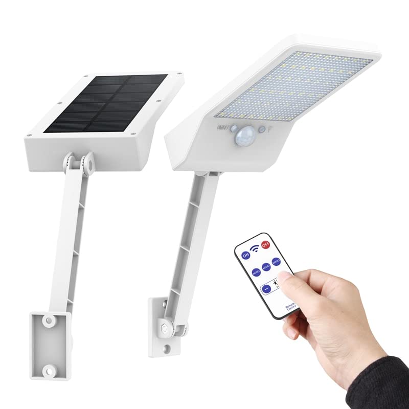 48 LED 800 LM Outdoor Solar Power Street Wall Lamp PIR Motion Sensor Garden Security Waterproof Remote Control Solar Light (Color : Black Solar Lamp)