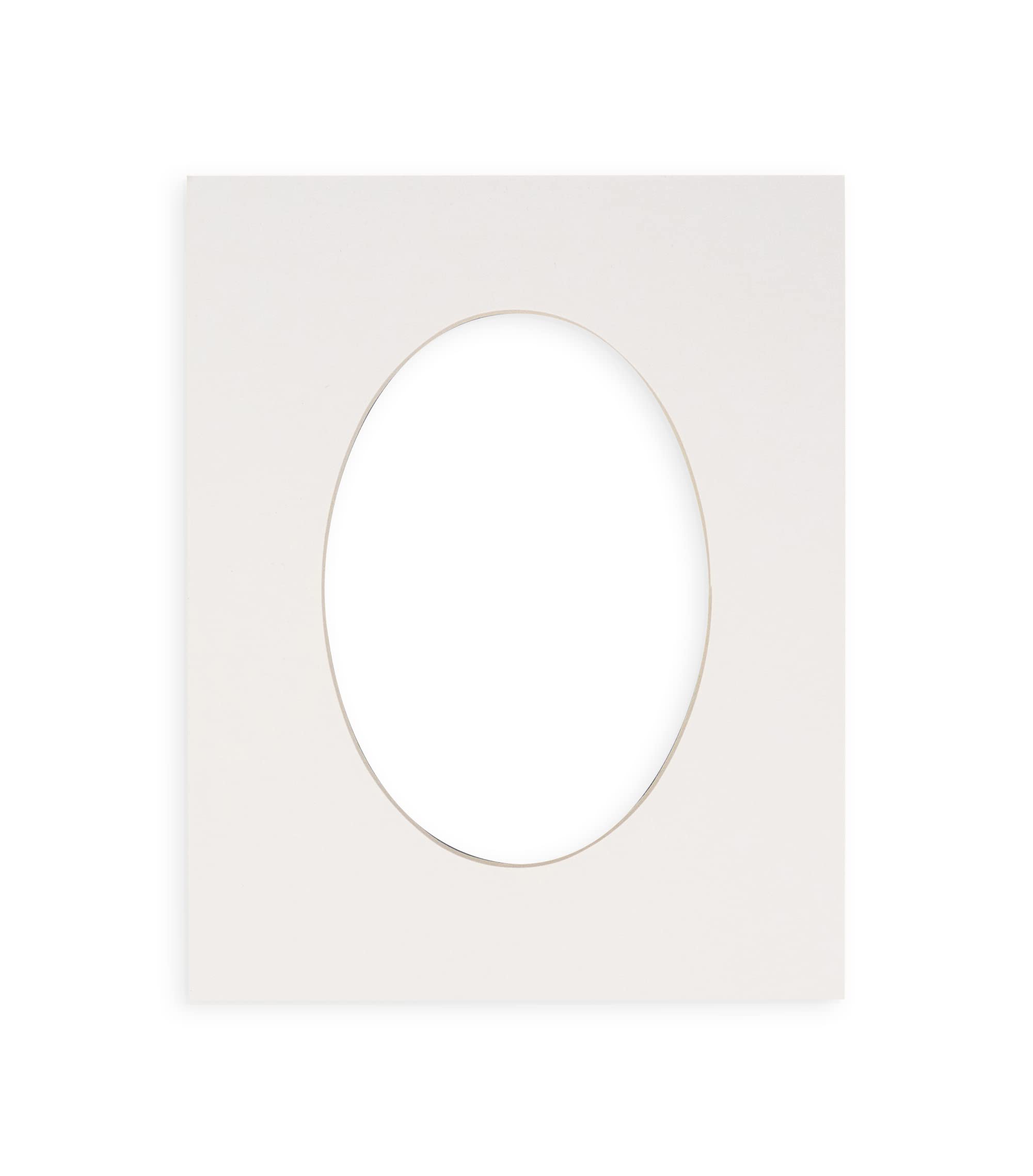 11x14 Mat Bevel Cut for 8x12 Photos - Precut White Oval Shaped Photo Mat Board Opening - Acid Free Matte to Protect Your Pictures - Bevel Cut for Family Photos, Pack of 1 Matboard