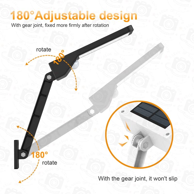 48 LED 800 LM Outdoor Solar Power Street Wall Lamp PIR Motion Sensor Garden Security Waterproof Remote Control Solar Light (Color : Black Solar Lamp)