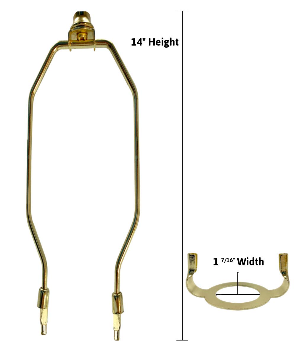 Slip UNO Adapter Converts Your 17" high Lampshade to fit on Slip UNO Lamp Base (1 7/16" Opening) - 14"h