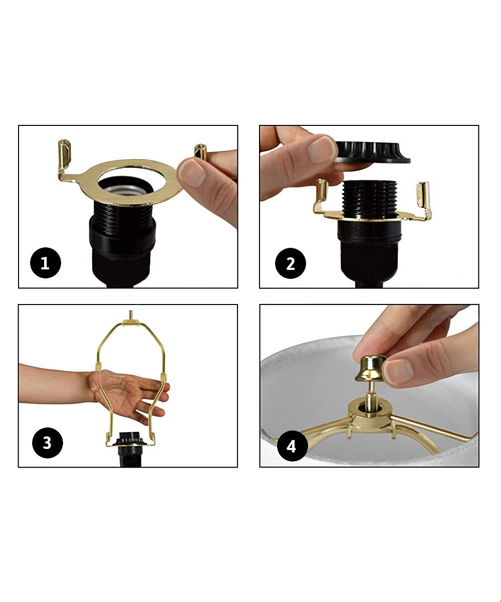 Slip UNO Adapter Converts Your 17" high Lampshade to fit on Slip UNO Lamp Base (1 7/16" Opening) - 14"h