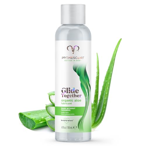 Promescent Organic Lube for Sex with Natural Ingredients, Premium Personal Lubricant Sex Gel for Couples, Personal Lube, Condom Compatible Natural Lube, Long-Lasting Aloe Lube, Water Based Lube (4 oz)