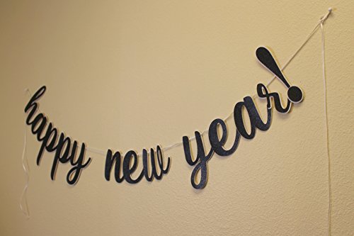 All About Details Happy New Year! Cursive Banner (Black)