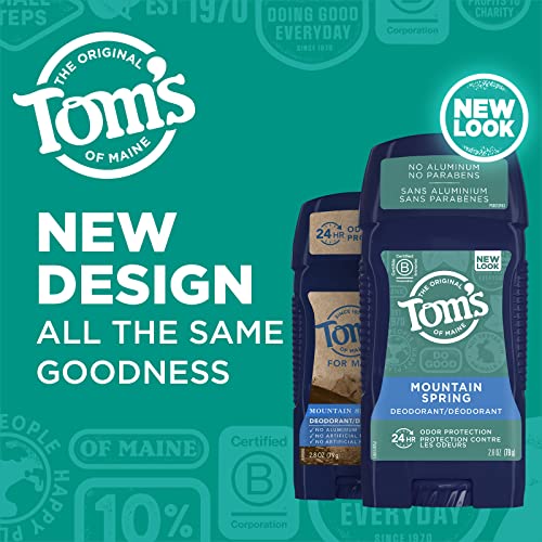 Tom's of Maine Long-Lasting Aluminum-Free Natural Deodorant for Men, Mountain Spring, 2.8 oz. (Packaging May Vary)