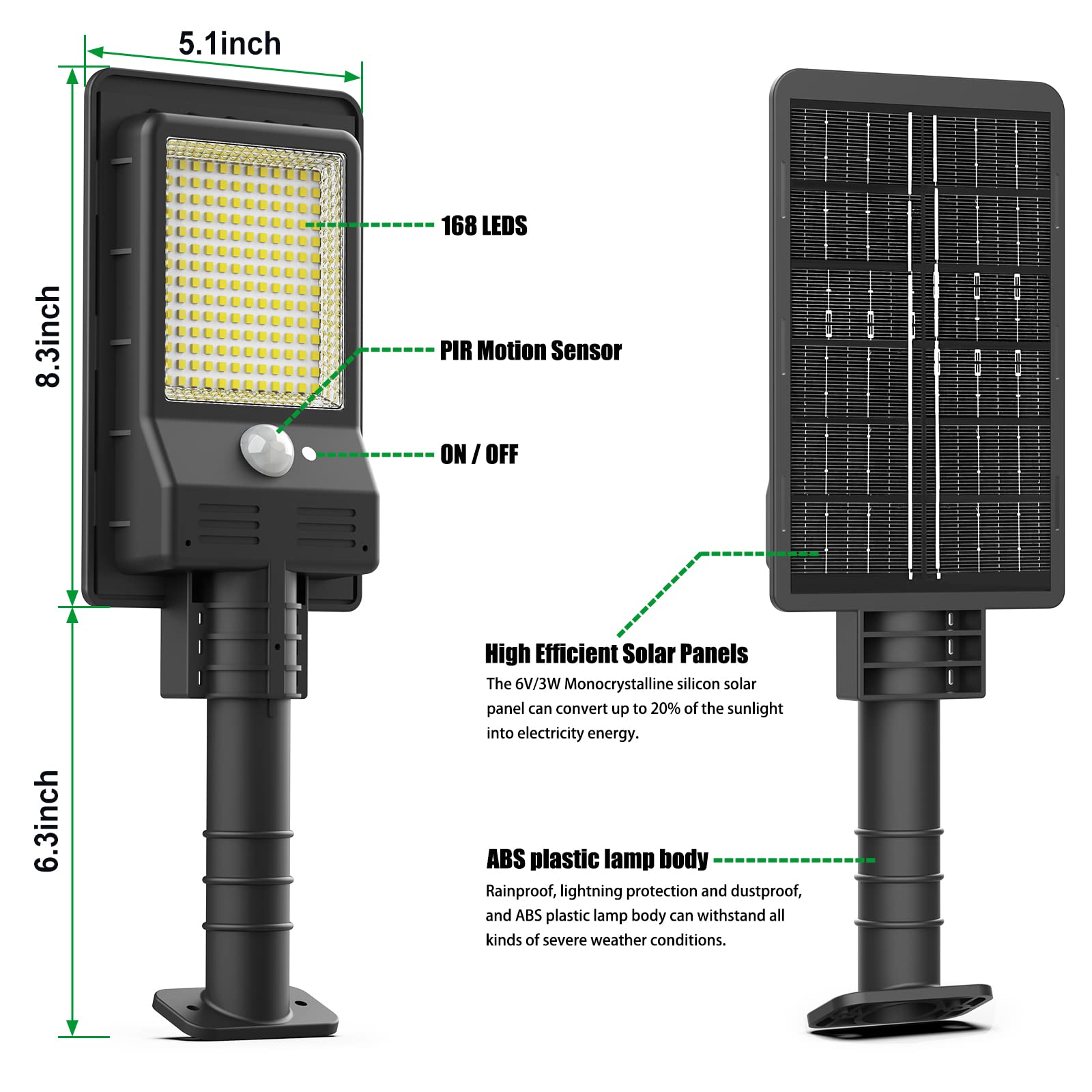 Engrepo Outdoor Solar Lights, 1000LM Solar Powered Motion Sensor Lights, Security Waterproof Solar Flood Lights for Yard, Fence, Garden, Patio, Front Door, Shed, Deck, Gutter. 4 Pack