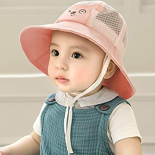 T-Models Baby Hat Compatible with Detachable Cover, Infant Protective Hats Fisherman Cap Skin-Friendly (Pink, 48yards (1-2 Years))