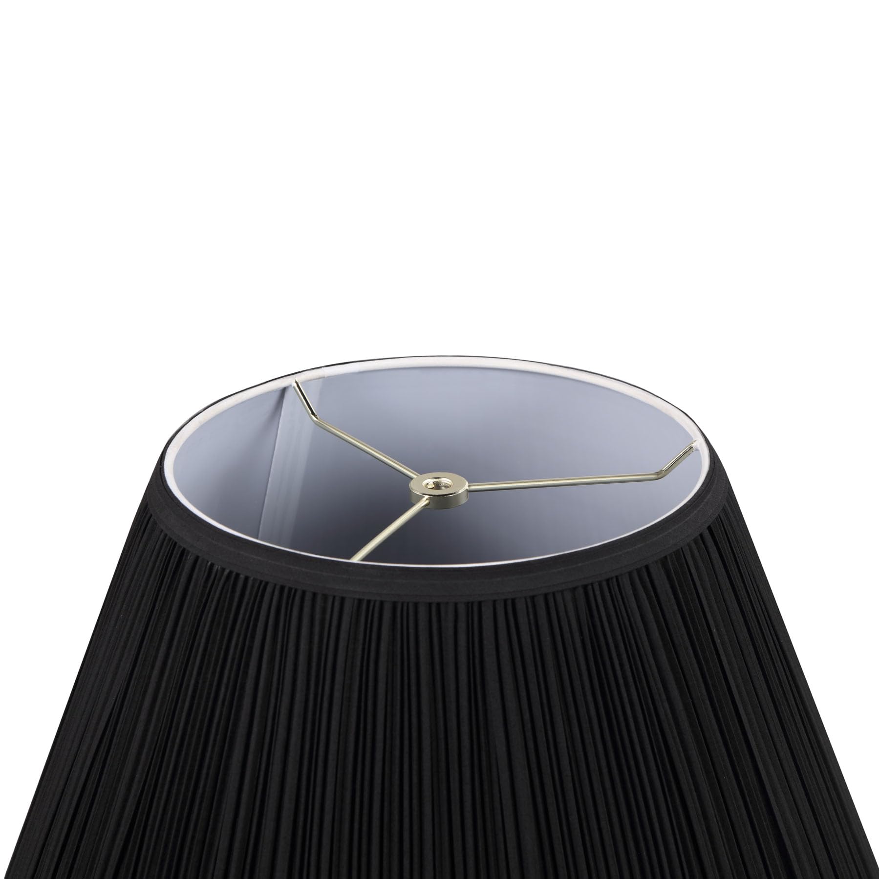 Aspen Creative 33144, Mushroom Shaped Pleated Traditional Spider Construction Lamp Shade, Black, 9" Top x 18" Bottom x 13" Slant Height