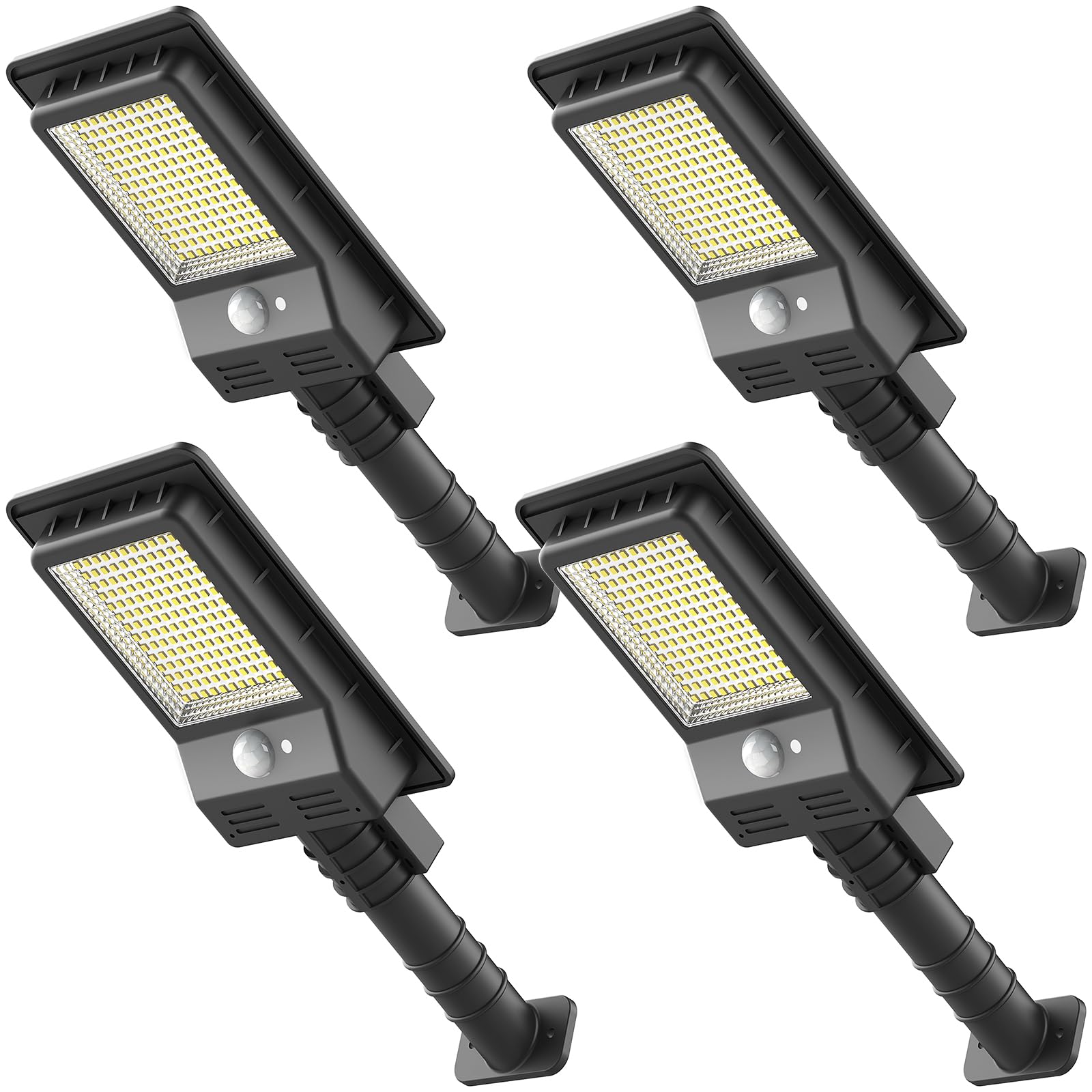 Engrepo Outdoor Solar Lights, 1000LM Solar Powered Motion Sensor Lights, Security Waterproof Solar Flood Lights for Yard, Fence, Garden, Patio, Front Door, Shed, Deck, Gutter. 4 Pack