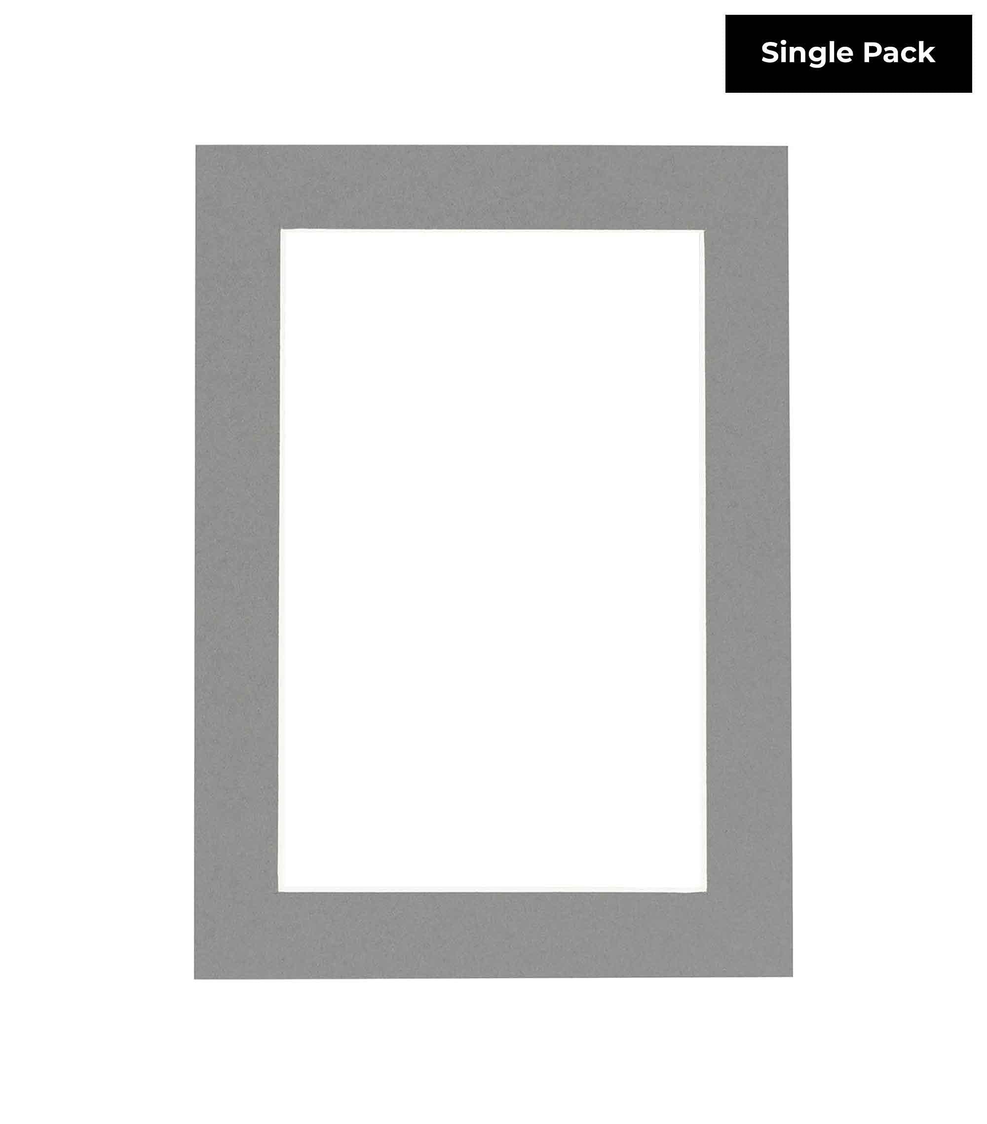 16x20 Mat Bevel Cut for 12x18 Photos - Acid Free Mid Grey Precut Matboard - for Pictures, Photos, Framing - 4-ply Thickness