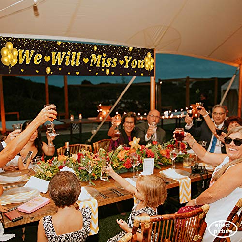 Ushinemi We Will Miss You Banner, Farewell, Going Away, Goodbye, Retirement Party Decorations, 9.8x1.6 Feet